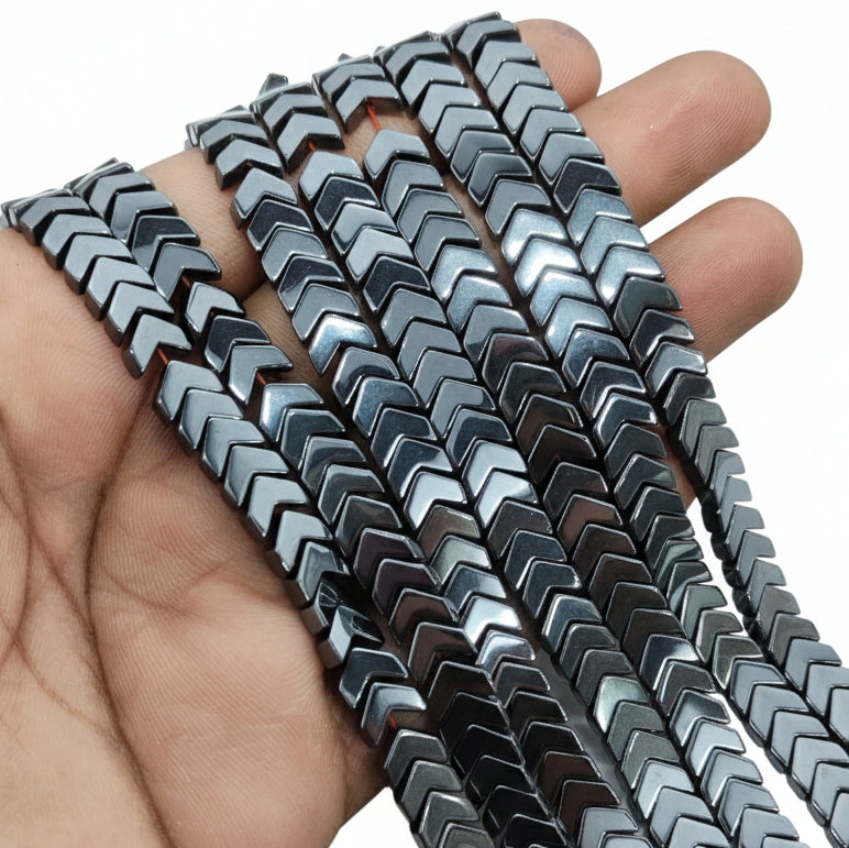 HEMATITE' 1 STRING/LINE PACK OF 8 MM 95-96 BEADS APPROX – Madeinindia Beads