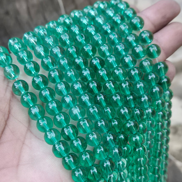 1 STRAND/ LINE, 8 MM ROUND IMITATION JADE GLASS BEADS STRANDS, HOLE: 1 ...
