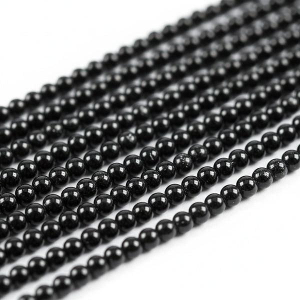 2 LINES PACK' 3 MM BLACK SOLID GLASS BEADS – Madeinindia Beads