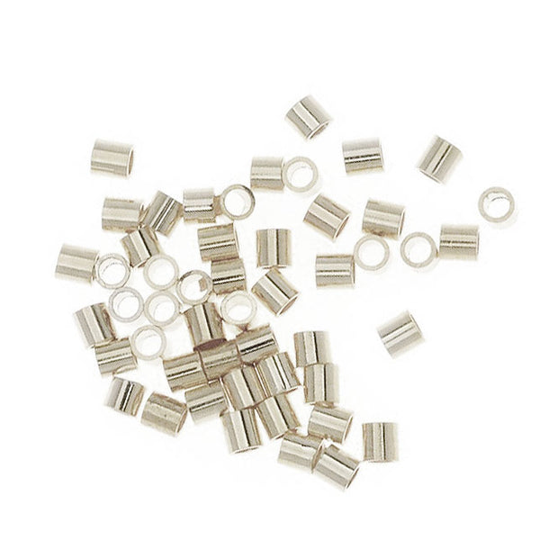 500 Pcs Shiny Silver Plated Tube Crimp in size about 2mm – Madeinindia ...