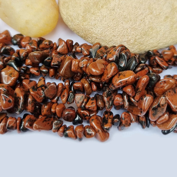 Obsidian Uncut Chips Natural Gemstone Beads long String about 300+ Bea ...