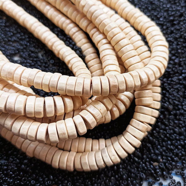 2 STRINGS/LINES PACK' 8x3 MM SIZE APPROX' CREAM COLOR SHADE ...