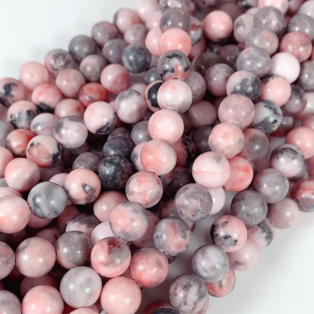 PINK ZEBRA JASPER' 1 STRING/LINE PACK OF 8 MM 45-46 BEADS APPROX ...