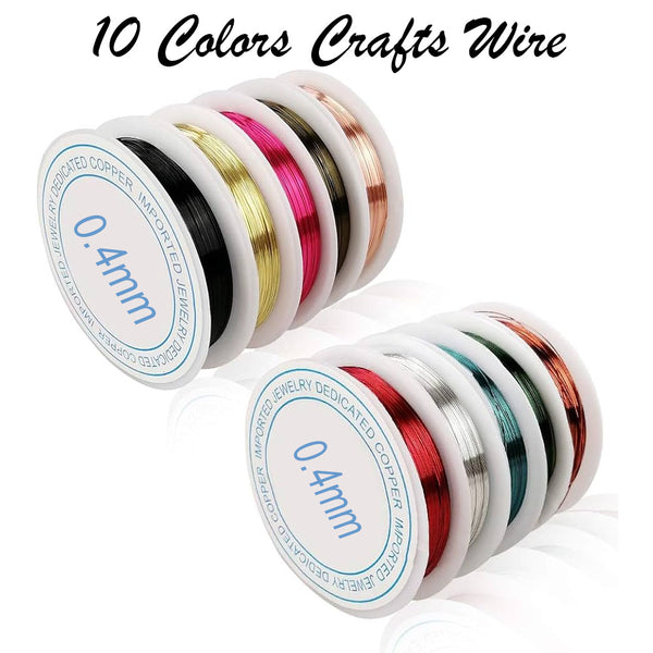 10 Pack Jewelry Copper Craft Wire, 10 Colors Jewelry Beading Wire kit ...