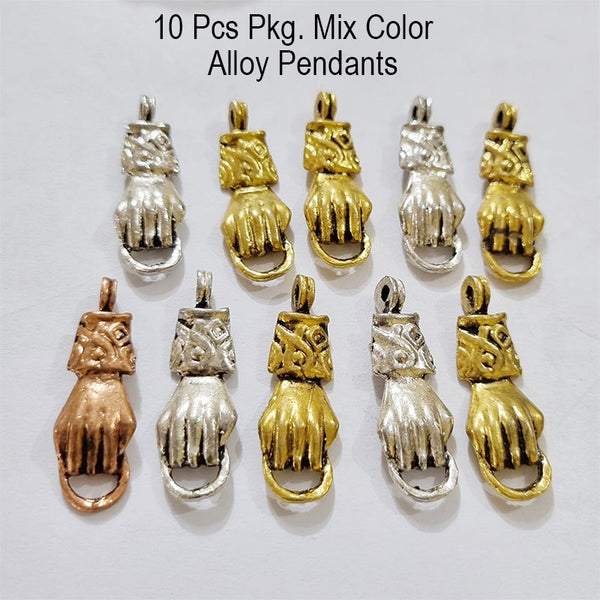 10 Pcs Mix color alloy metal pendants – Madeinindia Beads