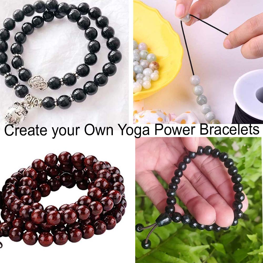 10 Meters, 2mm Size, Round Black Elastic threads for Mala and Bracelet ...