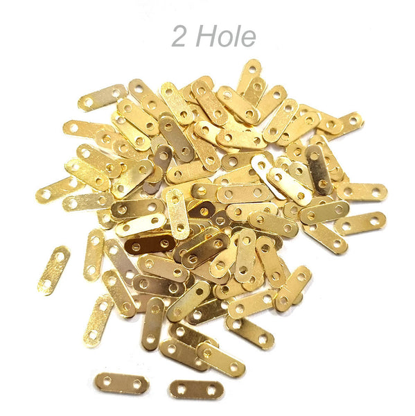 100 Pcs Pack, Gold connector link multi hole bar finding for jewelry m ...