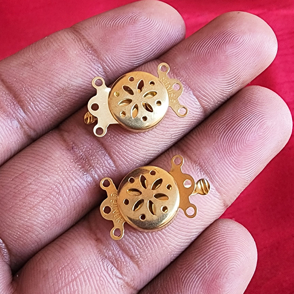 BOX CLASPS TRIPLE HOLE JEWELLERY FINDING; GOLD PLATED' 12x18 MM' SOLD ...