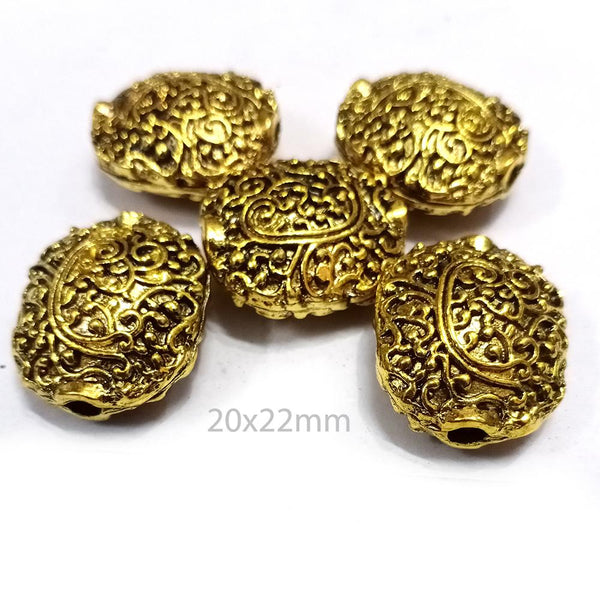 5 Pcs Pack Larger Size Filigree Handmade Beads – Madeinindia Beads