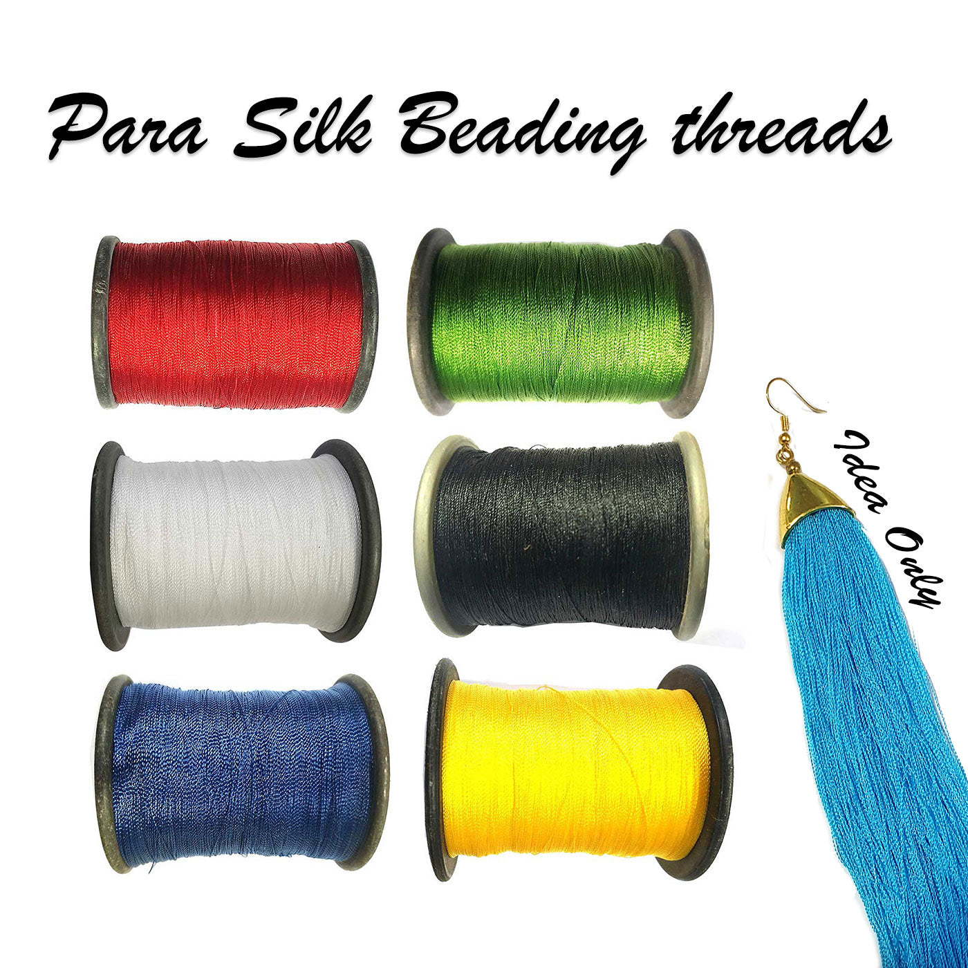 6 colors Combo Pack Beading strong threads – Madeinindia Beads