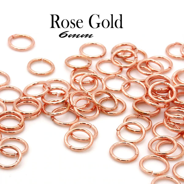 500 Pcs Pack, Rose Gold 6mm Jump ring jewelry making findings ...